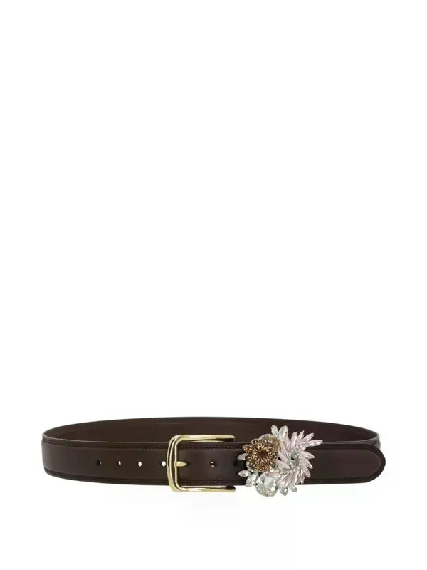 AUGUST BARRON Flower-motif Belt - Brown