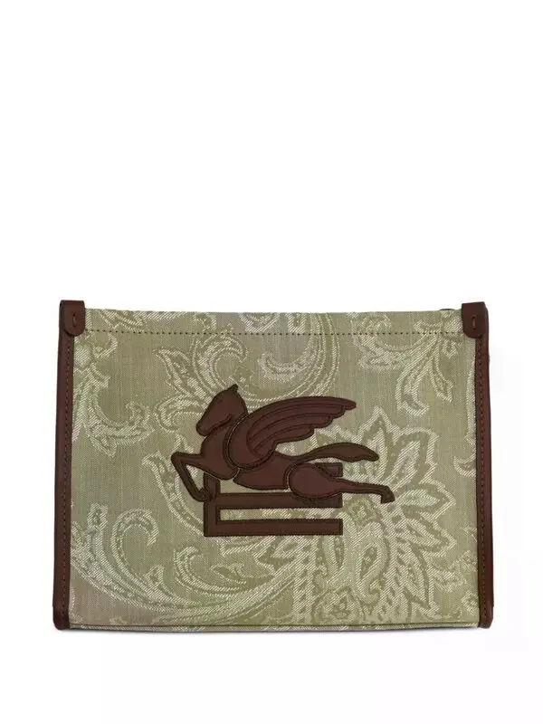 Etro Paisley-print Clutch - Green