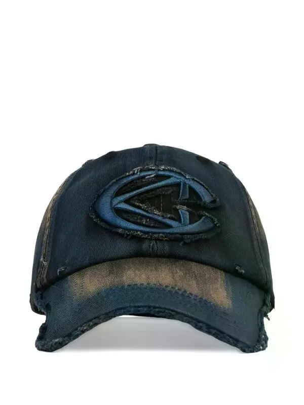 Camper Logo-patch Distressed Cap - Blue