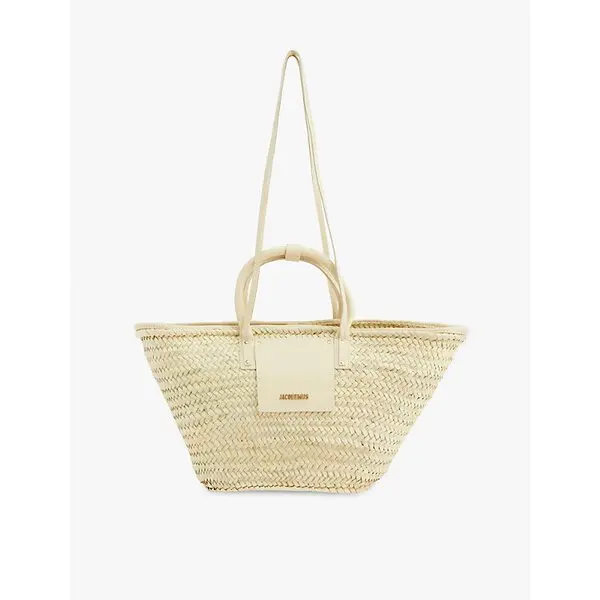 Jacquemus Le Panier Soleil Palm Tote Bag - Ivory