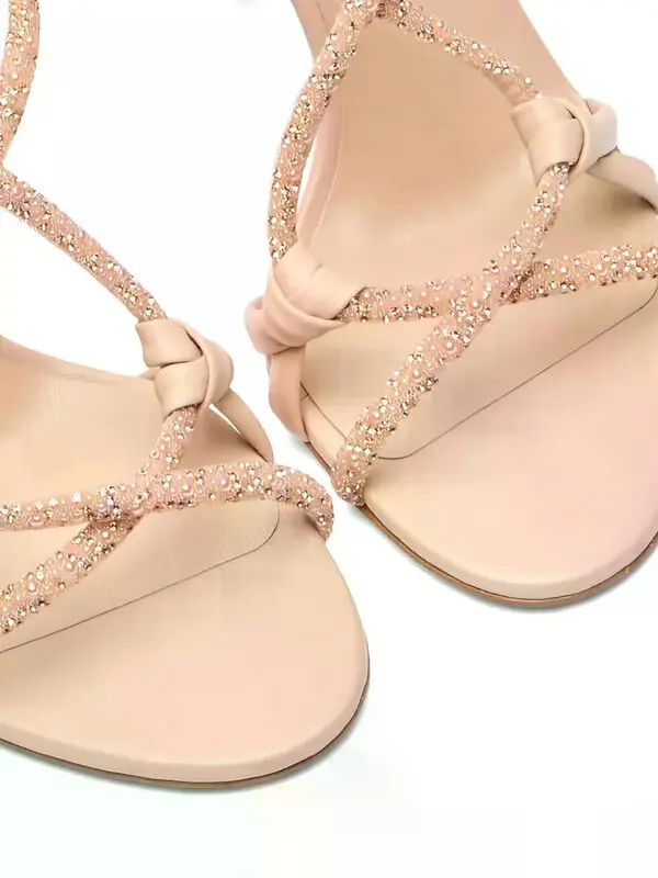 Casadei Julia Itaca Leather Sandals - Neutrals