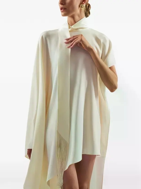 TALLER MARMO California Fringe-scarf Mini Dress - Neutrals
