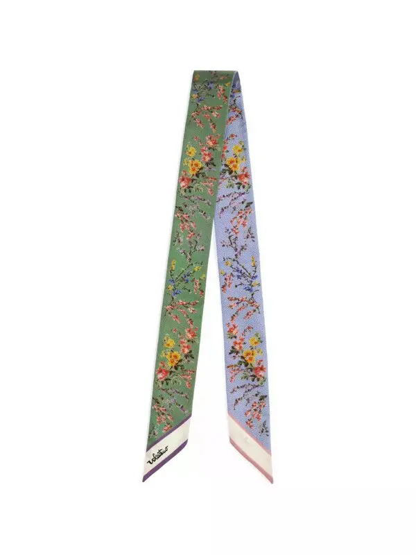 Valentino Garavani Floral-print Silk Scarf - Green