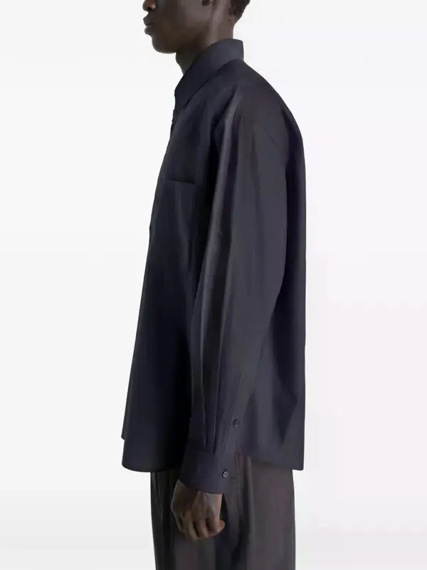 LEMAIRE Regular Shirt In Washed Cotton Silk - Grey