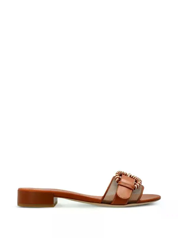 Rodo Buckle Strap Sandals - Brown
