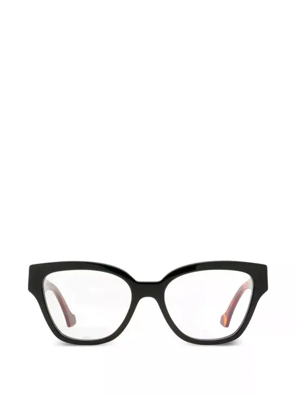 Gucci Gg-motif Square-frame Eyeglasses - Black