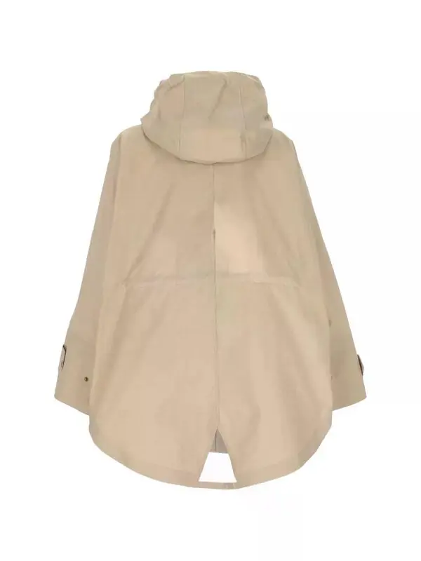 Moncler Drawstring Hooded Coat - Neutrals