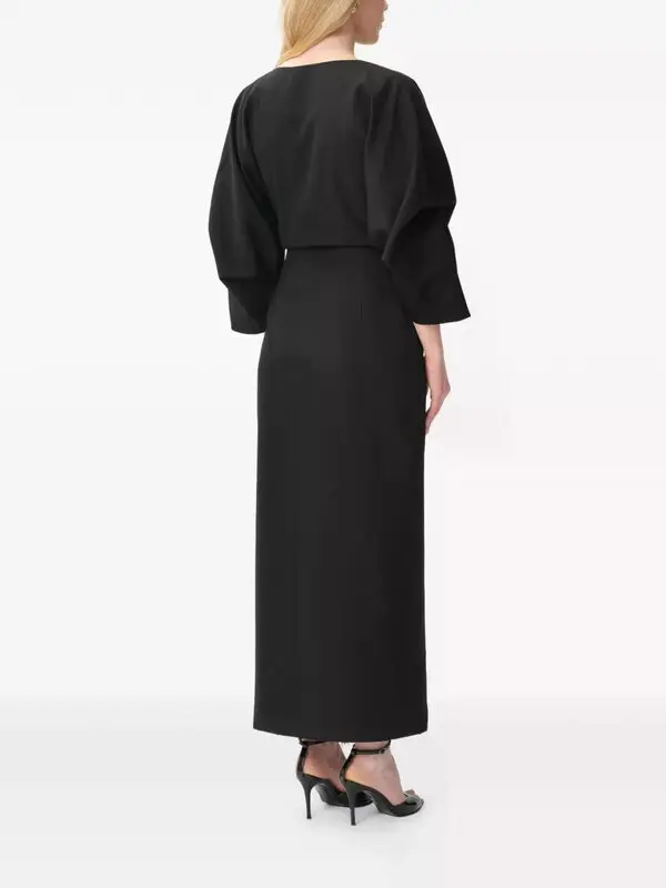 CONCEPTO Harbor Fringe V-neck Midi Dress