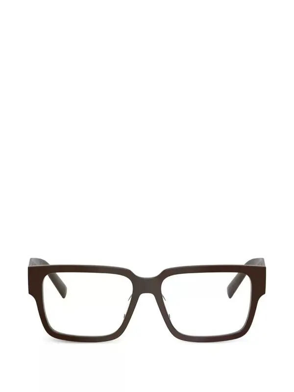 Prada Square Frame Eyeglasses - Brown