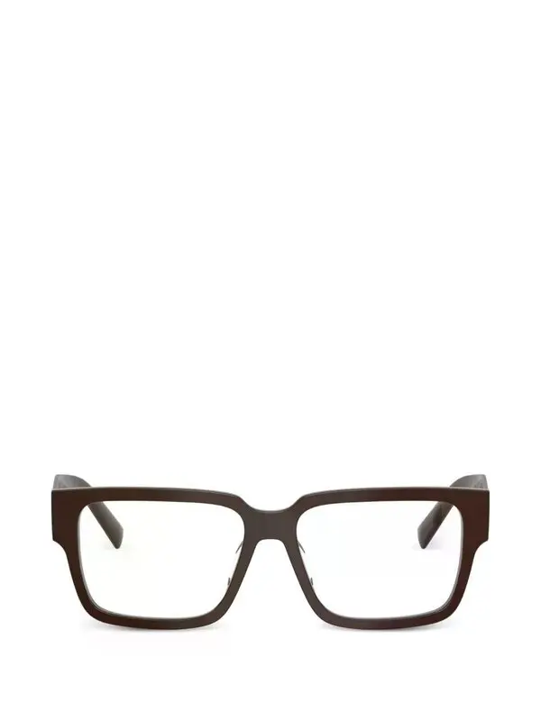 Prada Square Frame Eyeglasses - Brown