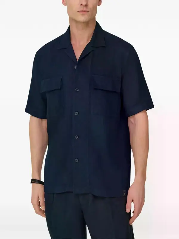 Boggi Milano Camp-collar Shirt - Blue