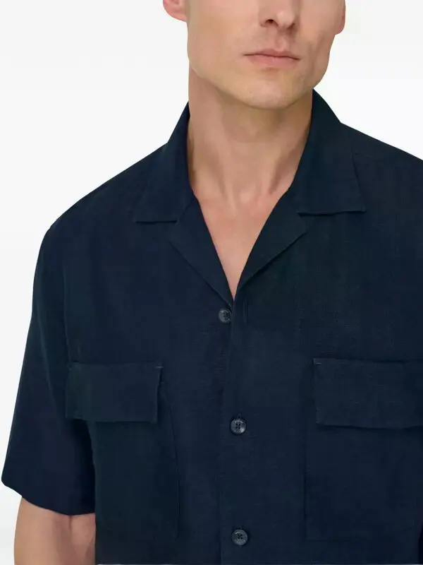 Boggi Milano Camp-collar Shirt - Blue