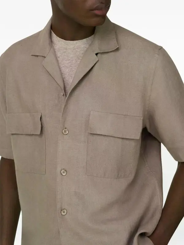 Boggi Milano Linen Camp Overshirt - Neutrals