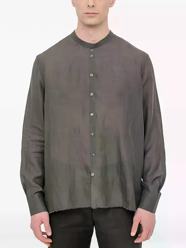 LABEL UNDER CONSTRUCTION Mandarin-collar Shirt - Grey