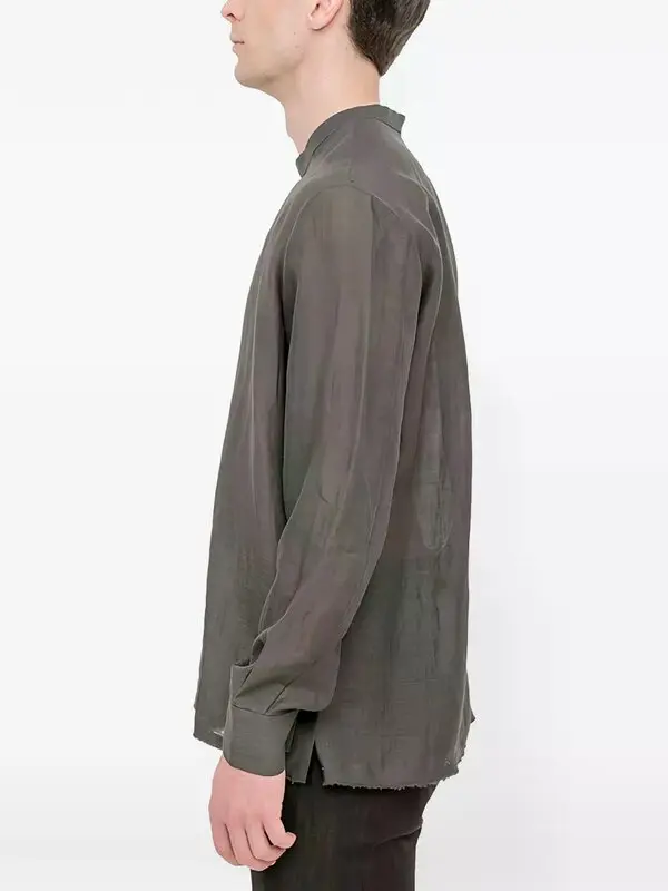 LABEL UNDER CONSTRUCTION Mandarin-collar Shirt - Grey