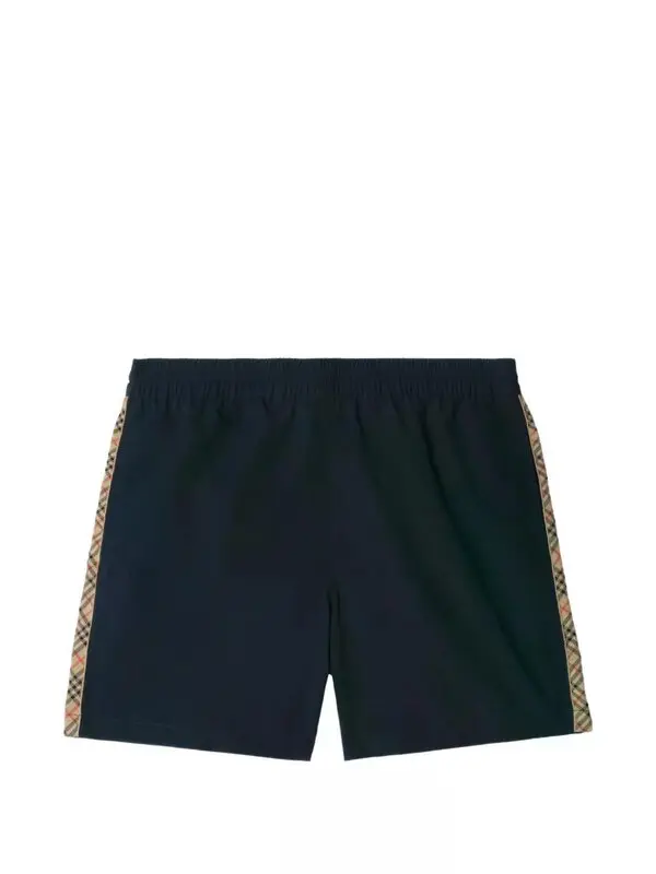 Burberry Check Trim Swim Shorts - Blue