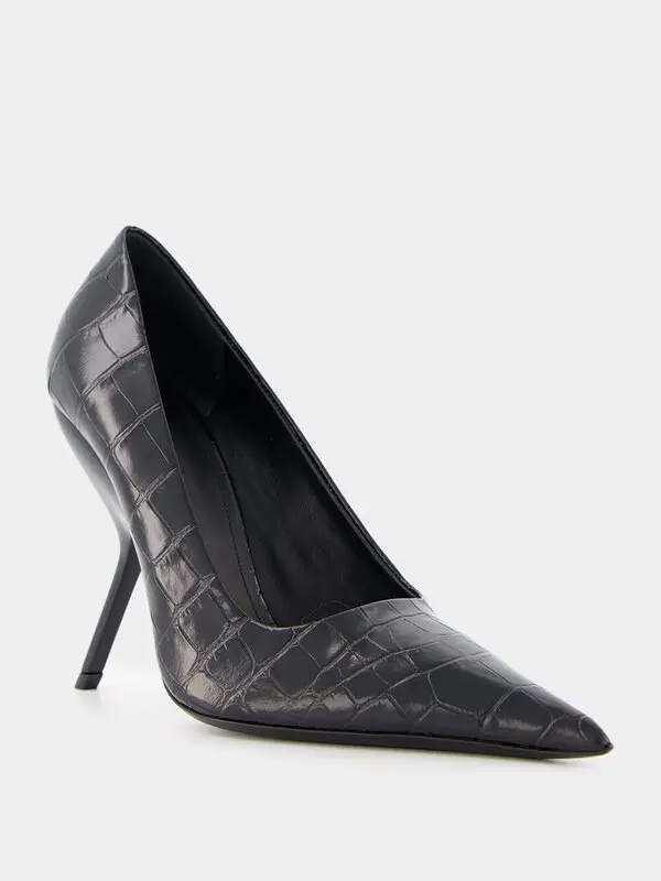 FERRAGAMO Eva Crocodile-embossed Pumps