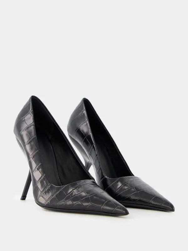 FERRAGAMO Eva Crocodile-embossed Pumps