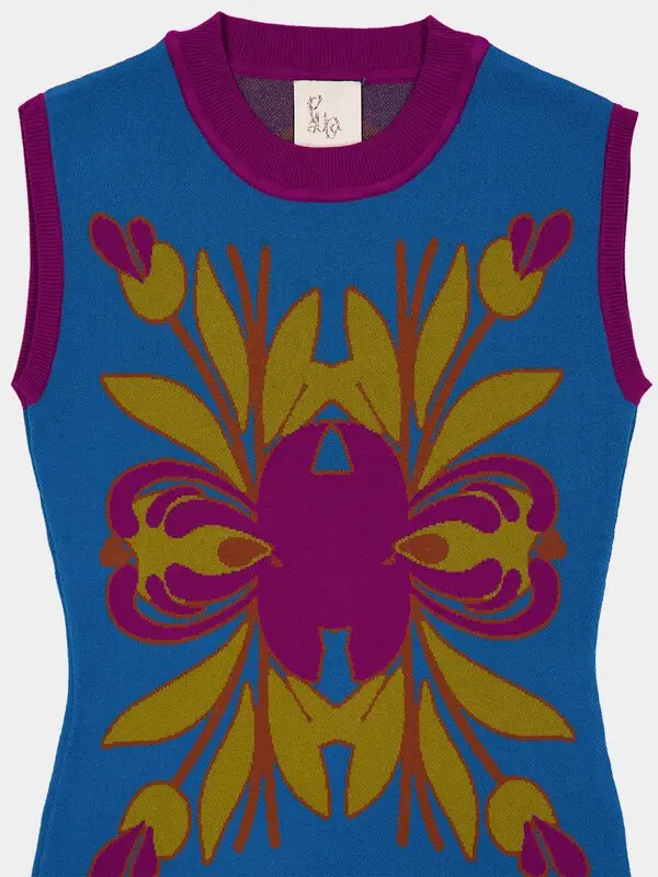 PAULA Tina Mykonos Jacquard Tank Top With Fringe