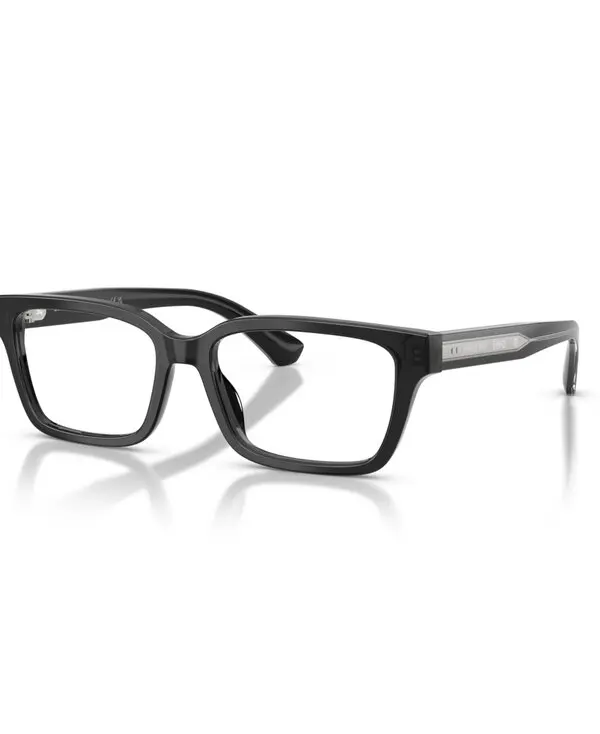 Burberry Rectangle Eyeglasses With Engraved Logo Detail - Gray