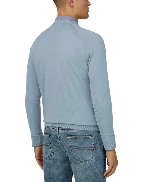 Boggi Milano Crewneck Cashmere Blend Sweater - Light Blue