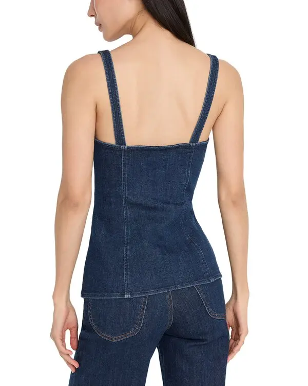Good American Denim Sleeveless Button-front Top