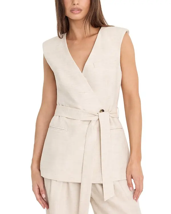 Good American Sleeveless Belted Vest