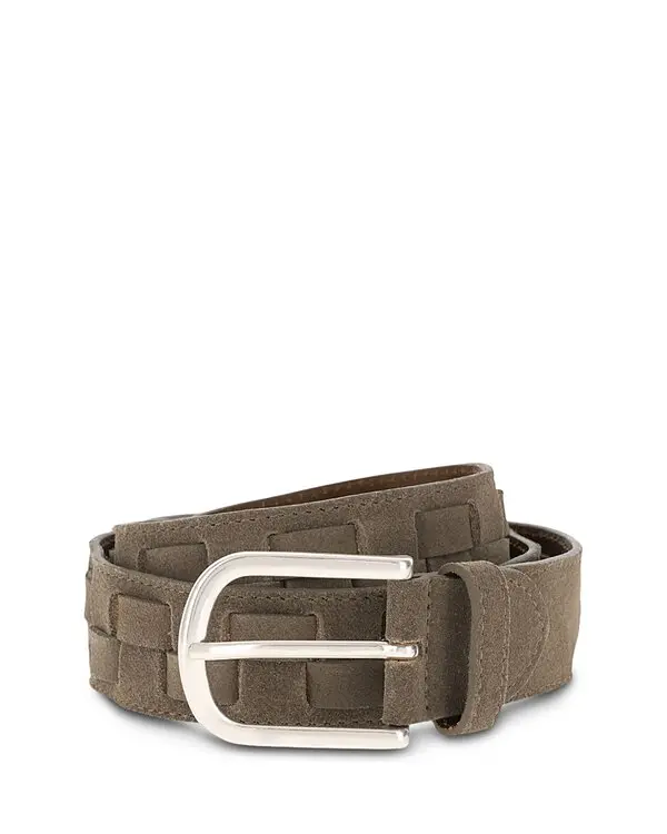 Boggi Milano Suede Braided Belt - Taupe