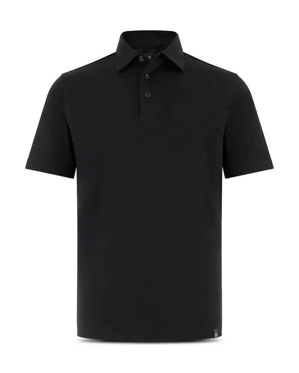 Boggi Milano Cotton, Polyester, And Silk Blend Polo Shirt - Black