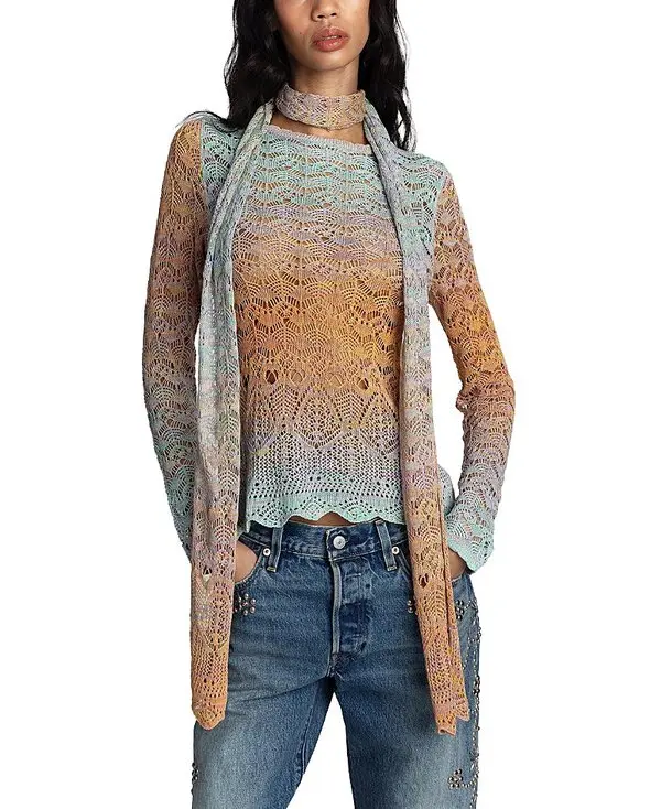 Anna Sui Ombre Space Dye Scarf - Sunset