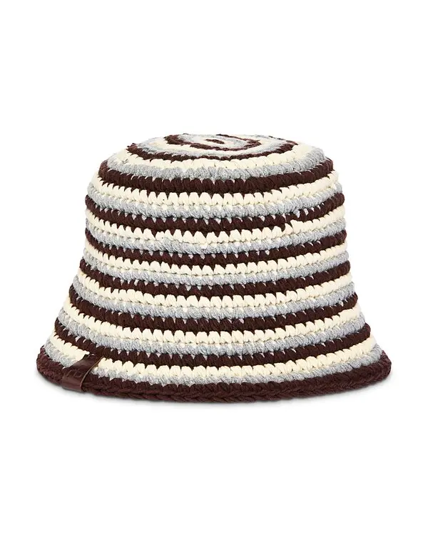 Rag & Bone Lou Stripe Knit Hat - Brown/blue