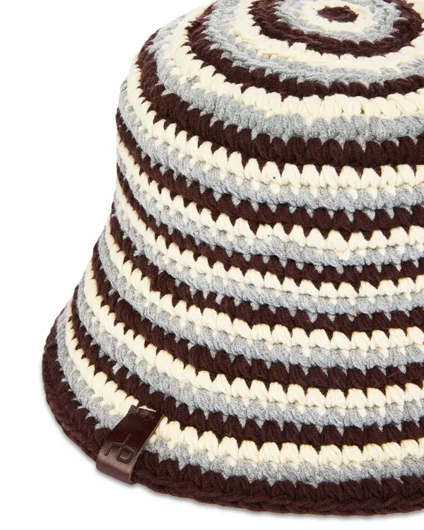 Rag & Bone Lou Stripe Knit Hat - Brown/blue