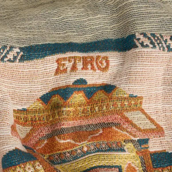 Etro Shanto Cotton Jacquard Throw, 55 X 71 - Green