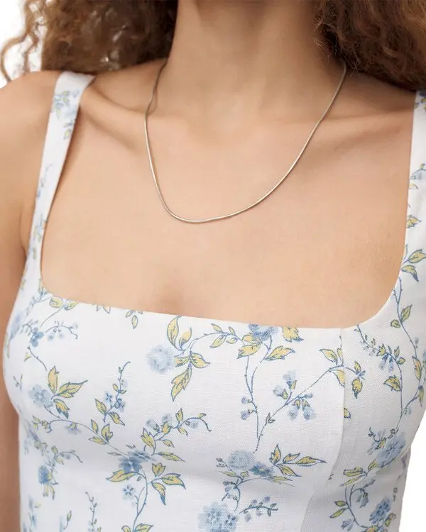 REFORMATION Linen Mini Dress With Floral Print - Nostalgia