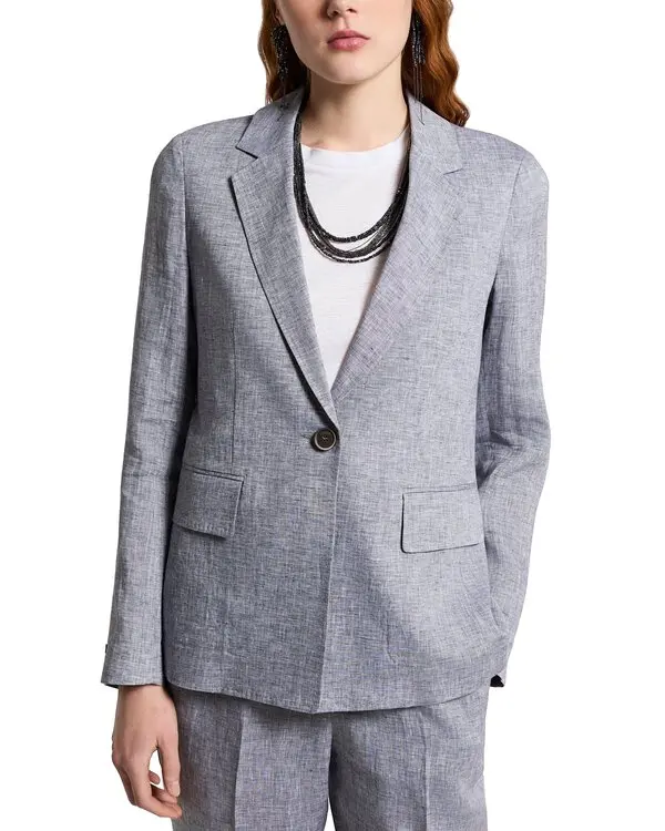 Peserico Single Breasted Linen Blazer