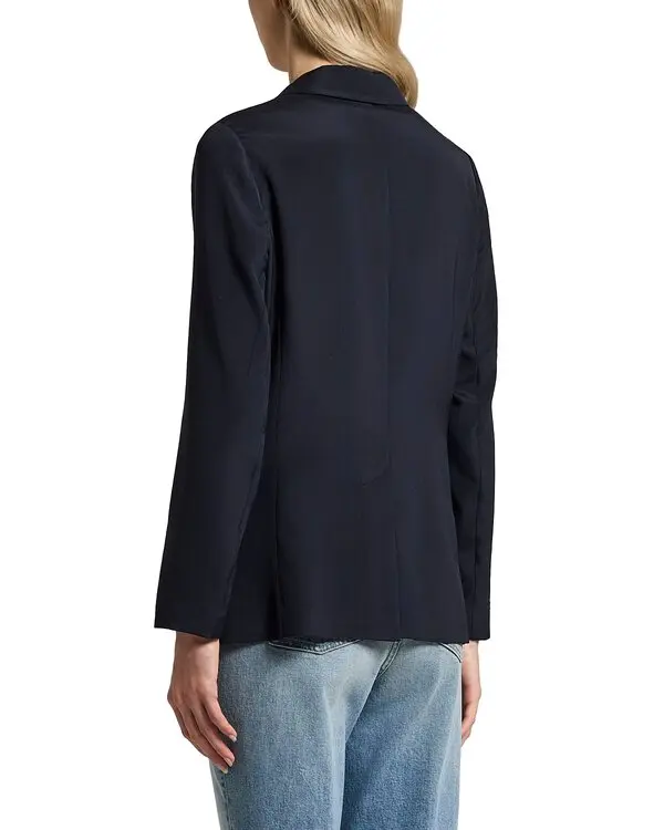 Peserico Single-breasted Crepe De Chine Blazer - Ink