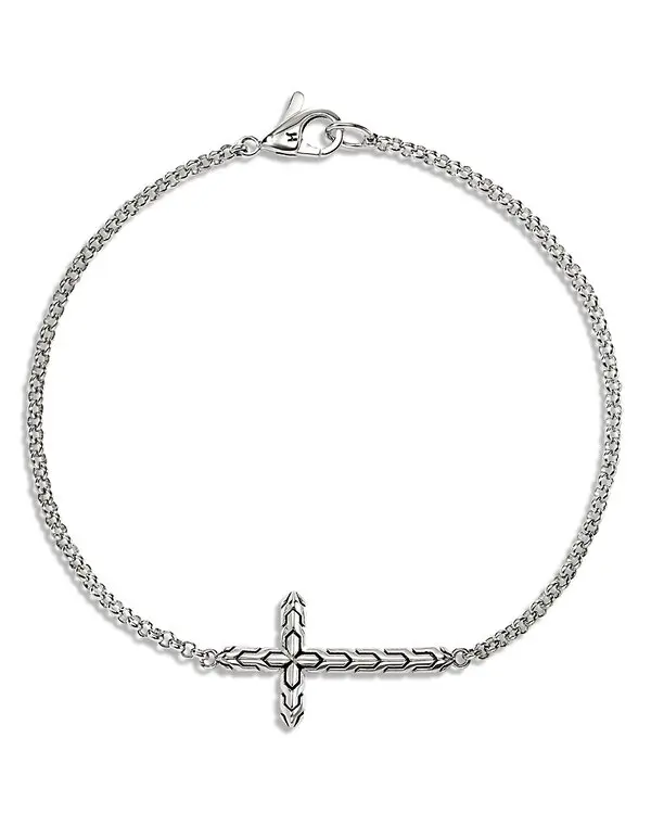 John Hardy Sterling Cross Chain Link Bracelet - Silver