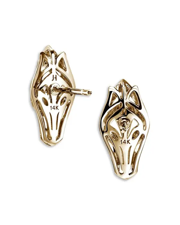 John Hardy 14k Yellow Naga Dragon Stud Earrings - Gold