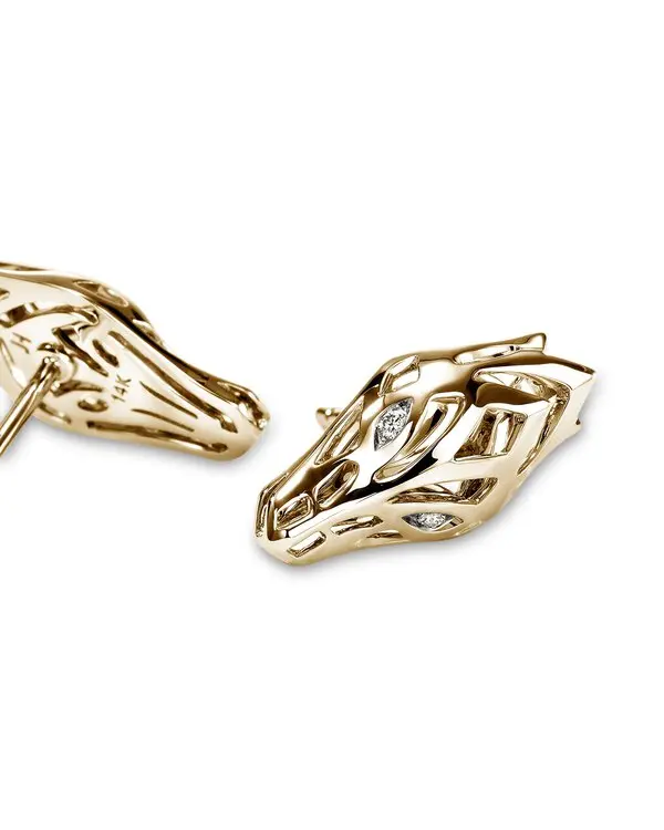John Hardy 14k Yellow Naga Dragon Stud Earrings - Gold