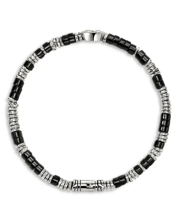 John Hardy Sterling Diamond And Onyx Bracelet - Silver