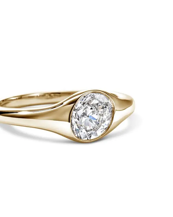John Hardy 14k Yellow Lab Grown Diamond Oval Solitaire Ring - Gold