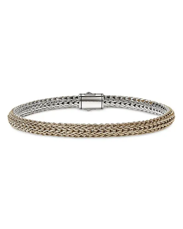 John Hardy 14k Yellow Bonded Gold And Sterling Reversible Bracelet