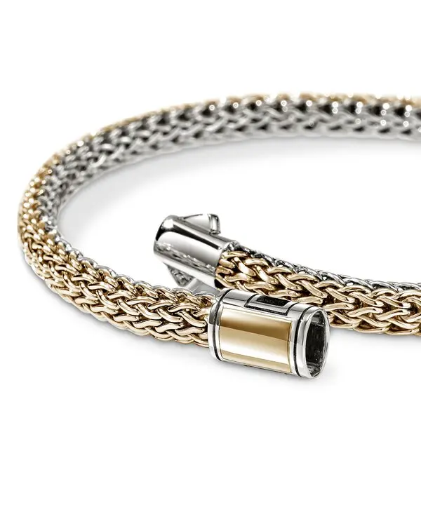 John Hardy 14k Yellow Bonded Gold And Sterling Reversible Bracelet