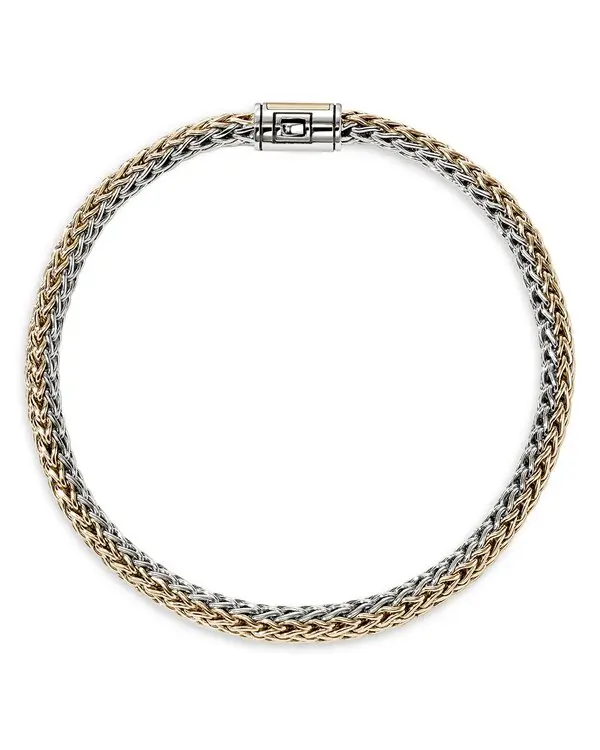 John Hardy 14k Yellow Bonded Gold And Sterling Reversible Bracelet
