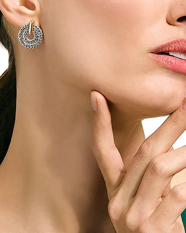 John Hardy Icon Woven Link Drop Earrings - Silver