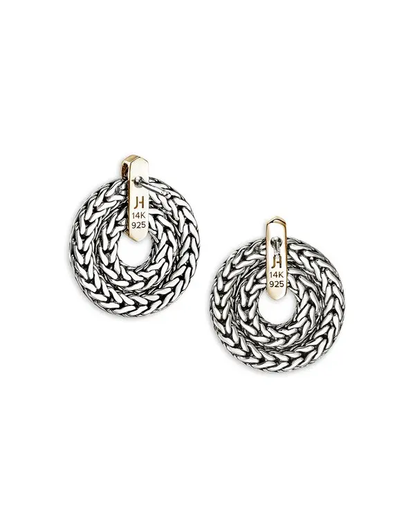 John Hardy Icon Woven Link Drop Earrings - Silver