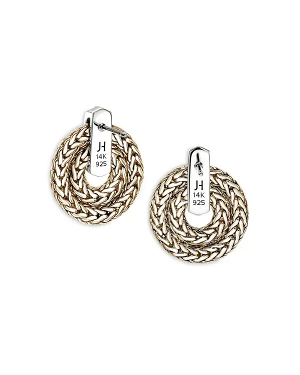 John Hardy 14k Yellow Icon Diamond Woven Drop Earrings