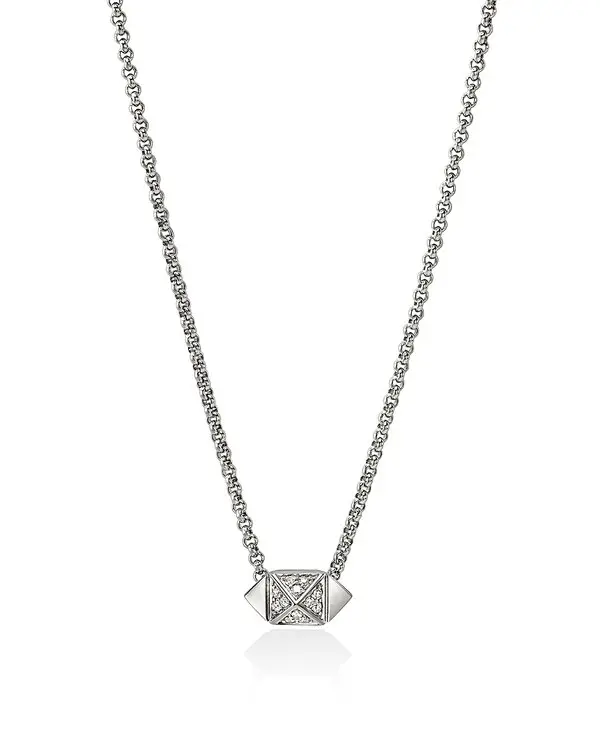 John Hardy Sterling Icon Diamond Pyramid Pendant Necklace - Silver