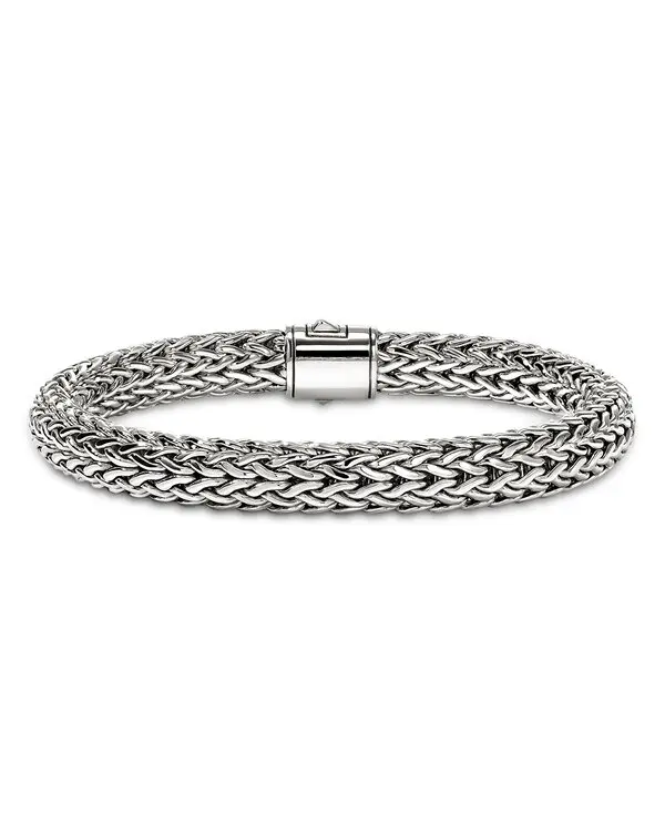 John Hardy Icon Diamond Pave Clasp Woven Bracelet