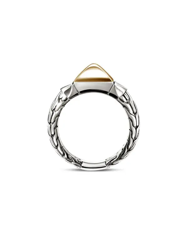 John Hardy Sterling & 14k Yellow Gold Icon Stud Ring